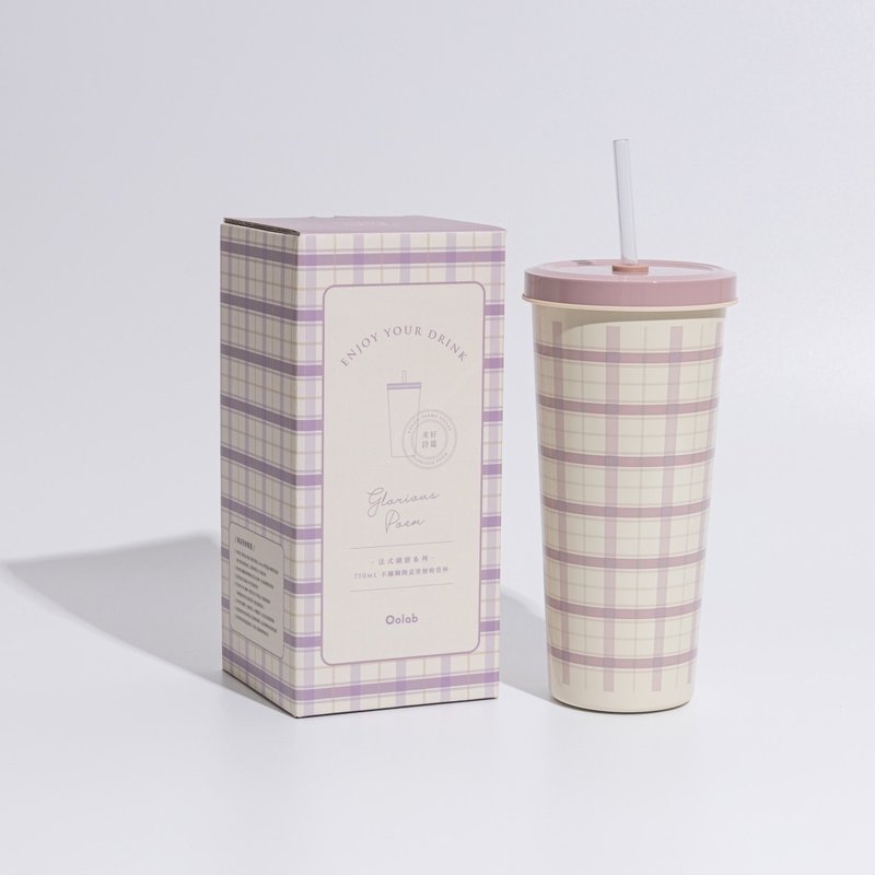 Oolab 法式織戀系列 二代陶瓷易潔層吸管杯710ml-4款 - 設計館 Oolab 良杯製所 保溫瓶/保溫杯 - Pinkoi