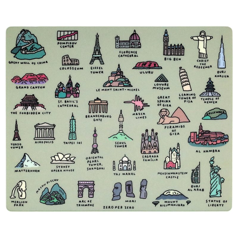 滑鼠墊 世界地標 zero per zero 台灣代理｜滑鼠墊人氣榜 - Pinkoi