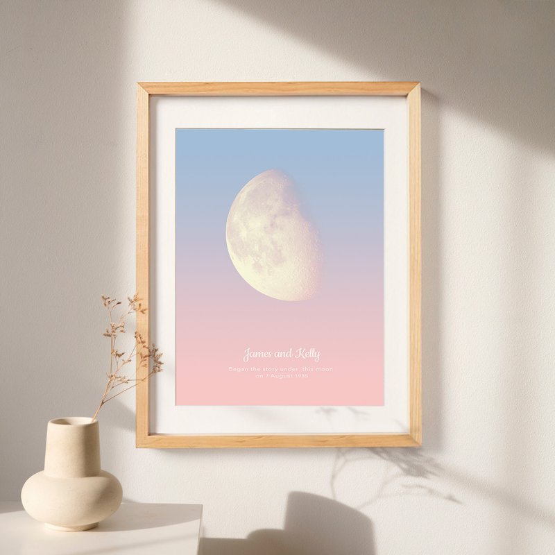 Glow Moon Print, Moon phase Art, Unique Wedding Anniversary Gift for him her - Shop IGREAN ...
