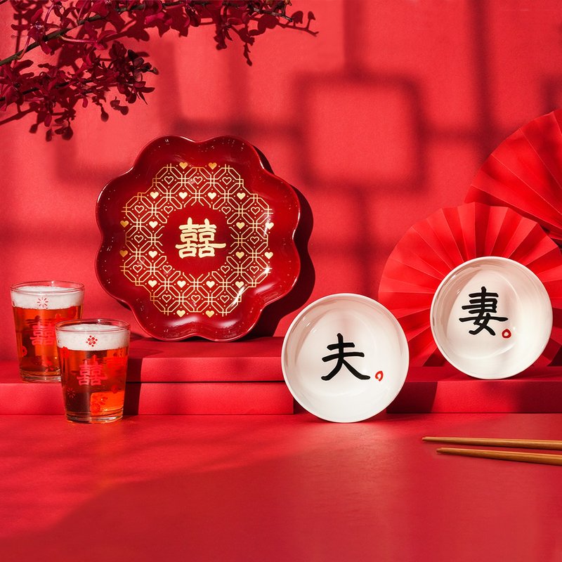 【經典再獻 復古款】夫妻囍囍禮盒組 Mao’s樂陶陶｜碗人氣榜 - Pinkoi