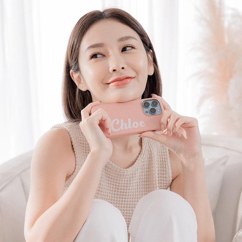 唯一的妳 蜜荔殼 蜜荔粉天然皮革殼 - iPhone客製化手機殼 Dearcase｜手機殼/手機套人氣榜 - Pinkoi