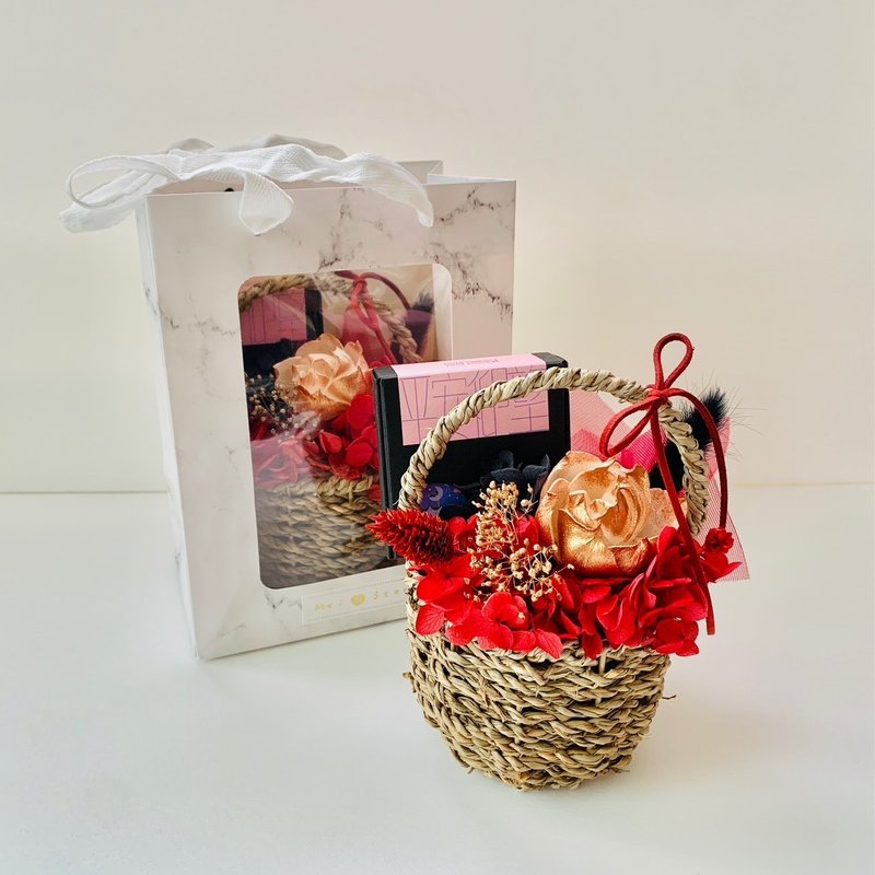 SLL Hope迷你混香-平安vs仰望 X Mei Story永生花籃-紅粉 簡單生活實驗室 Simple Life Laboratory｜乾燥花/永生花人氣榜 - Pinkoi