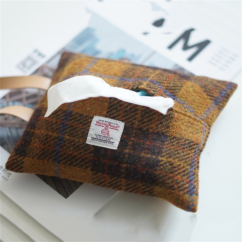 Harris rough flower tissue box Harris tweed handmade wool simple ...