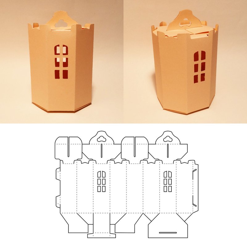【數位】Tower box template, castle box, house box, house gift box, SVG, DXF ...
