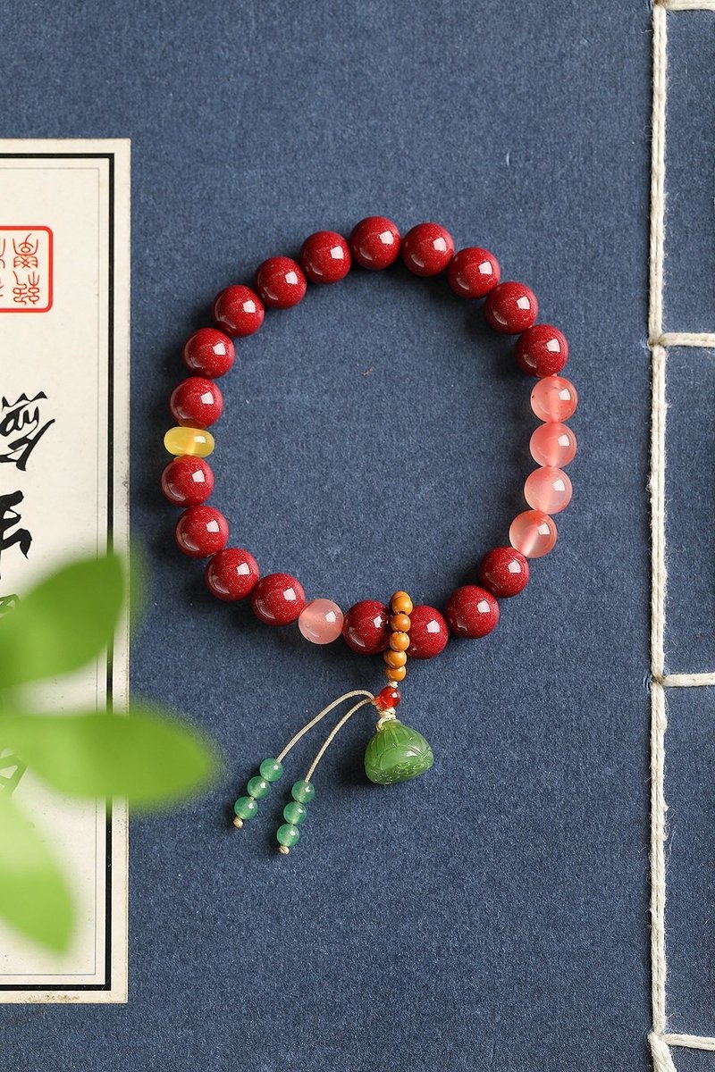 天然原礦硃砂精品紫金砂單圈手鏈8mm硃砂含量高達95%以上 水墨｜手鍊/手環人氣榜 - Pinkoi