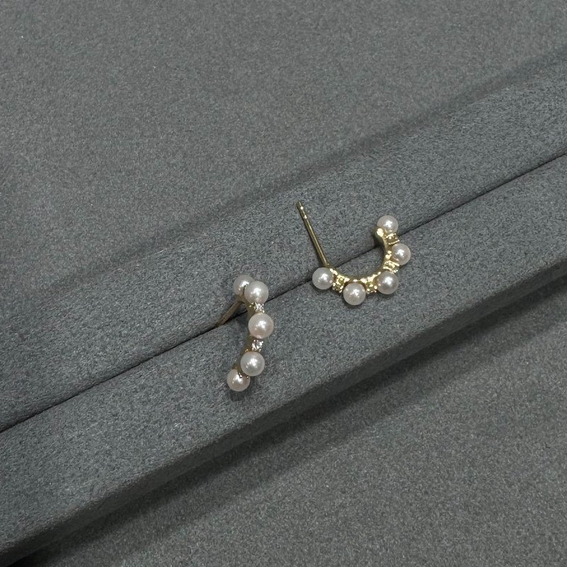 小巧精緻18K黃金BABY AKOYA 珍珠鑽石耳環 The Coupe｜耳環/耳夾/耳骨夾人氣榜 - Pinkoi