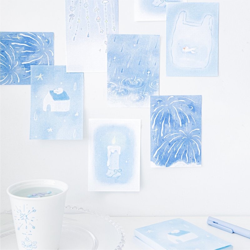 【藍色夢境】計劃清單留言記事便簽紙 便利貼 可愛手帳素材 6款 - 設計館 陌墨 MO.CARD 便條紙/便利貼 - Pinkoi