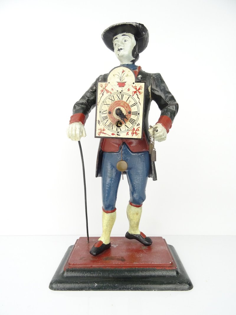 Dutch Vintage Antique Figure Clock Seller Man of Time Rare ...