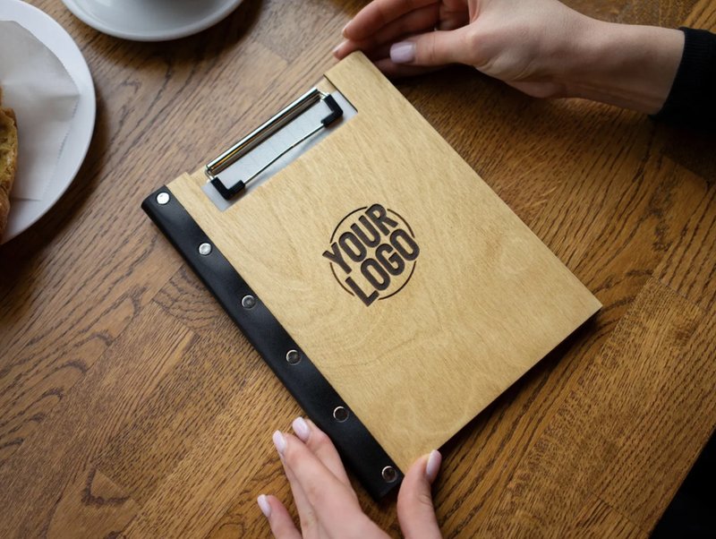 Engraved Wooden Menu Folder with Customizable Options, Personalized ...