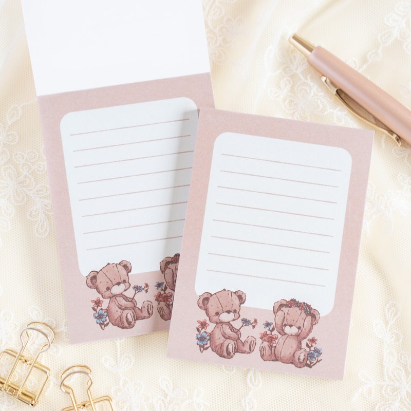 Notepad - Teddy bears in the flower garden / Memo No.42 - Shop Vintage ...