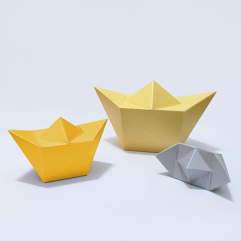 3D紙模型-做到好成品-節日系列-金銀元寶-年節招財-需滿200才出貨 盒紙動物 BOX ANIMAL - 台灣原創紙模設計開發｜木工/竹藝/紙雕人氣榜 - Pinkoi