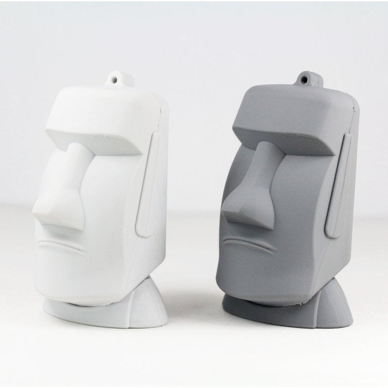 Moai stone statue card-light gray - Shop yangzhu Keychains - Pinkoi