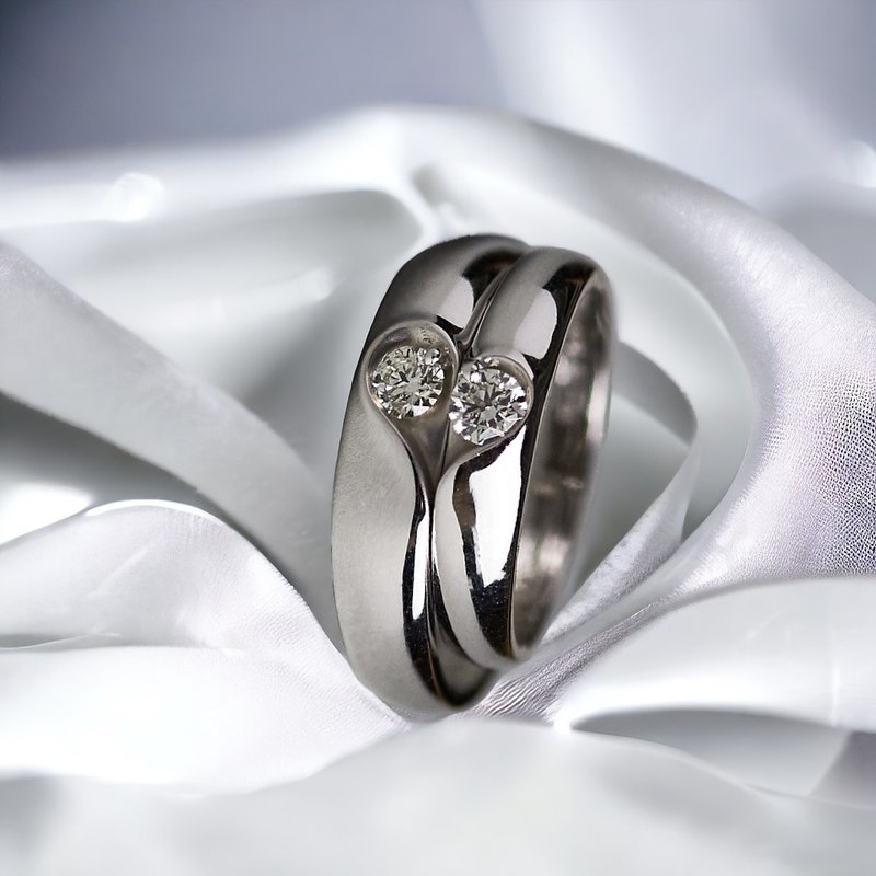 【新品】Pure love 純淨的愛 情侶對戒 • 純銀戒指鍍18K金 - 設計館 溫釲 WENSZU 對戒 - Pinkoi