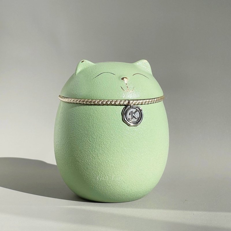 【客製化】 字母・祈福貓(綠) | 寵物骨灰罐 歸陶Gui Tao｜其他人氣榜 - Pinkoi