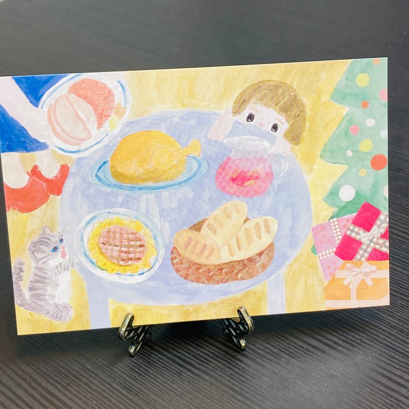 繪本原創明信片 聖誕大餐 One Day A Week Studio｜卡片/明信片人氣榜 - Pinkoi