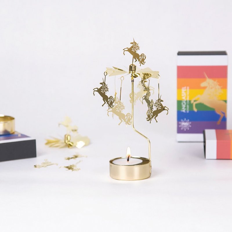 獨角獸旋轉燭座(附蠟燭) PLUTO Design｜香氛蠟燭/燭台人氣榜 - Pinkoi