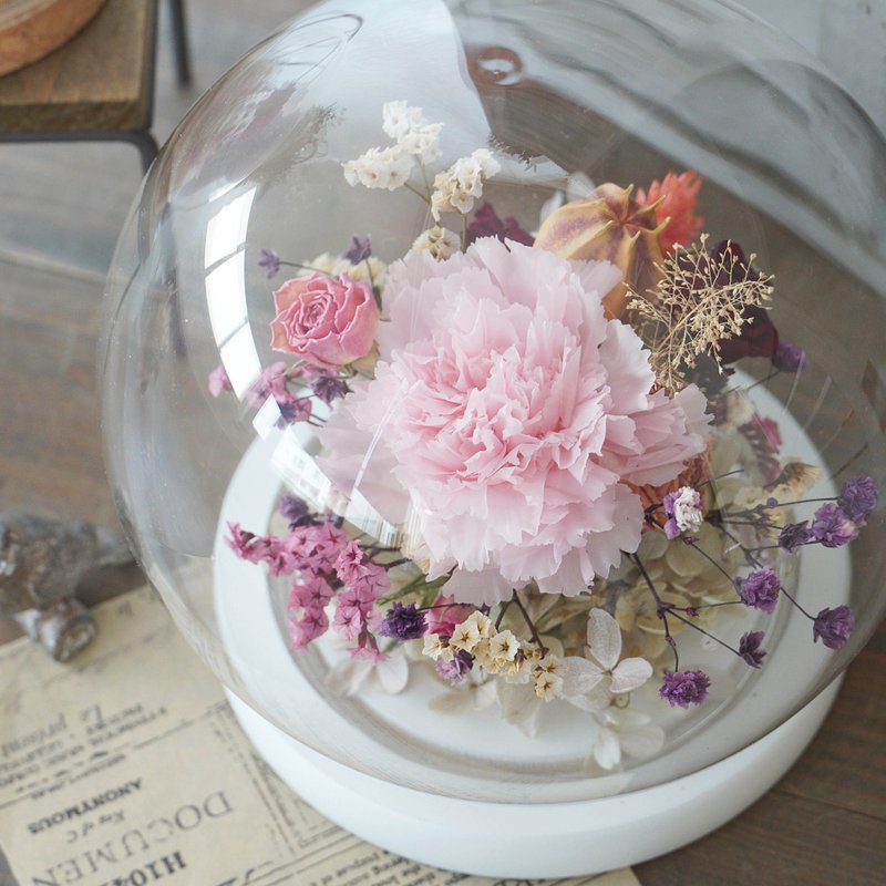 【DIY Material Pack】Mother's Flower Eternal Carnation Glass Ball Seat / With Simple Instructions ...