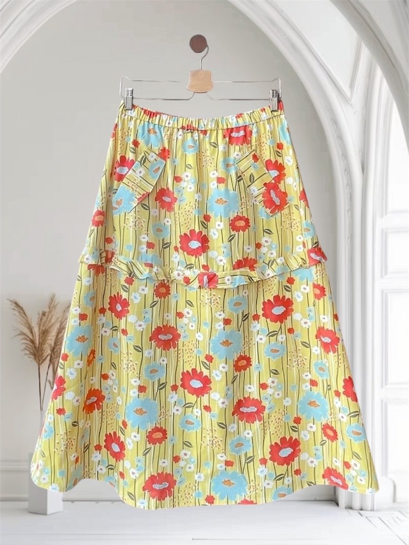 復刻條影花 - 大人荷葉裙 波卡先生 Mr.poca｜裙子/長裙人氣榜 - Pinkoi