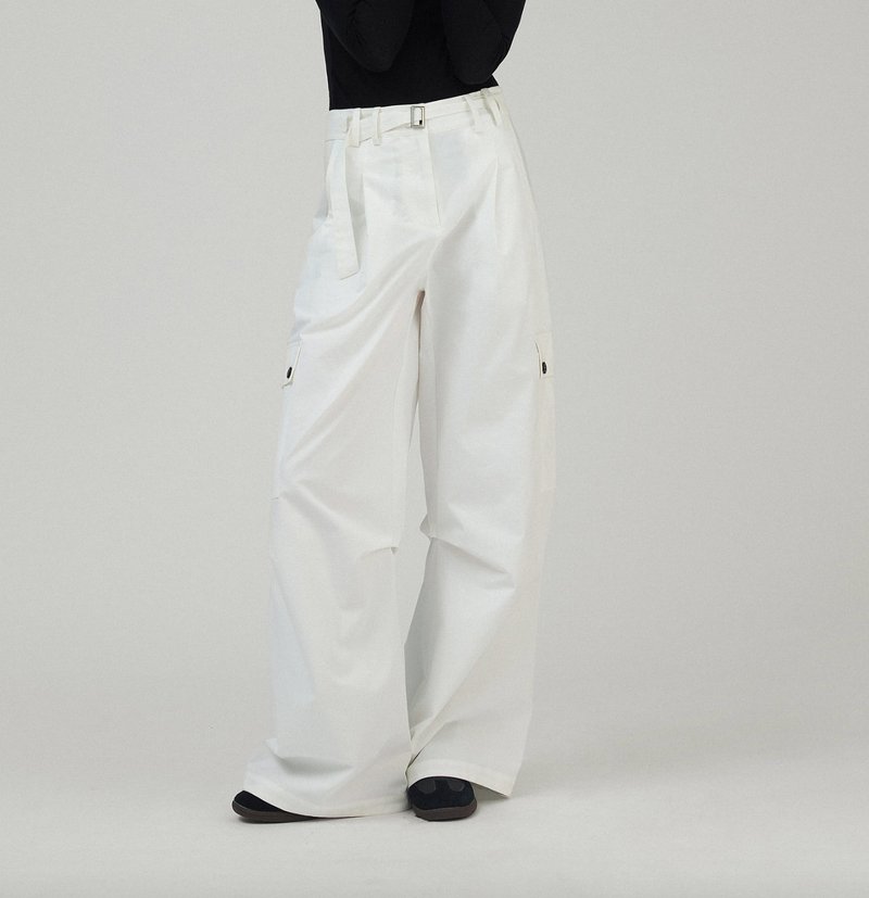 tomboy少年感 斜紋打褶寬鬆長褲 Letm｜女長褲人氣榜 - Pinkoi