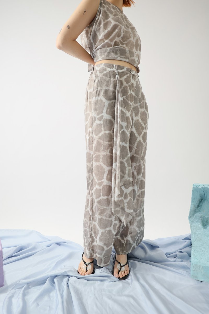 Straight Leg Pants with Handkerchief - Shop YUER Women's Pants - Pinkoi