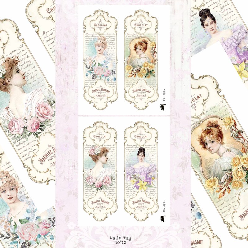 Lady Tag 2 types mix (blue lion) (suyeon) honne market｜貼紙人氣榜 - Pinkoi