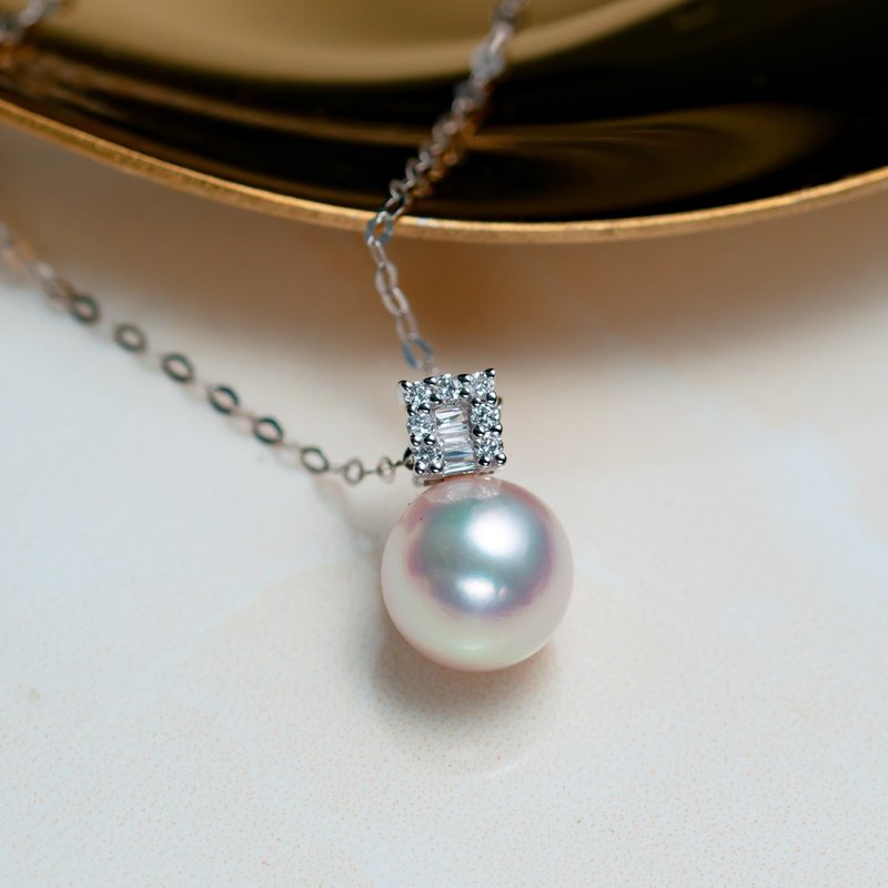 Akoya 高雅滿鑽 18K白金 鑽石吊墜 Olina Pearl｜吊飾人氣榜 - Pinkoi