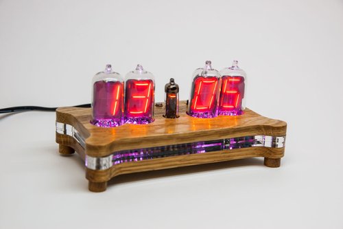 QUEEN NUMITRON IV-13 tubes desk clock with wooden case - Shop KamaLabs ...