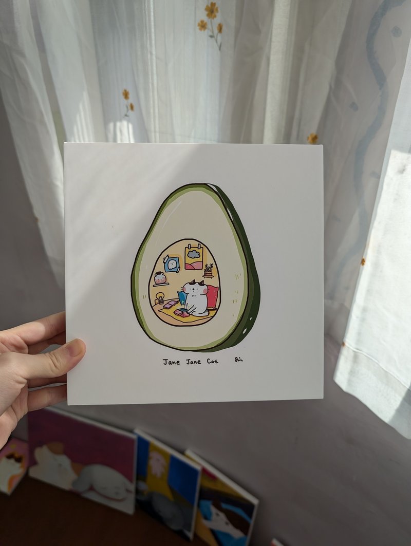 無框畫-酪梨小屋 居家佈置 掛畫 涓涓貓 Jane Jane Cat Jane Jane Cat 涓涓貓｜海報/掛畫/掛布人氣榜 - Pinkoi