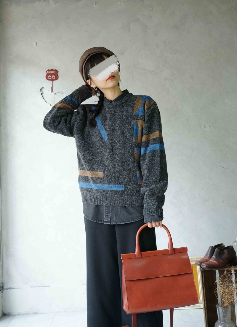 Treasure Hunt Vintage - Deep Grey Geometric Color-Block Loose Retro ...