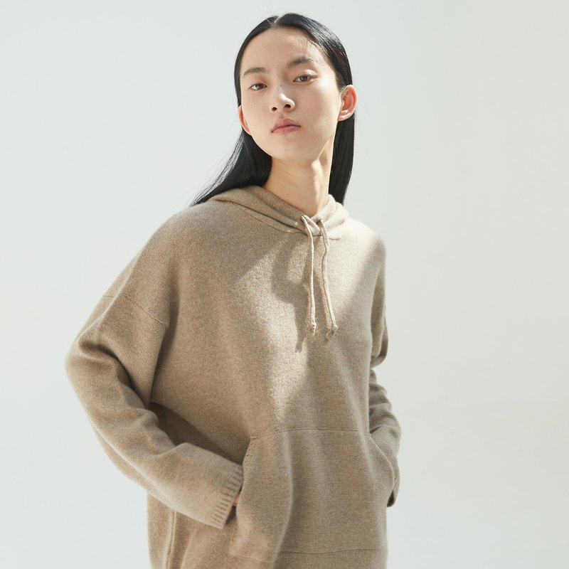 KOOW康賽妮百分百羊絨針織帽衫 日系簡約休閒羊絨衫 KOOW｜帽T/大學T人氣榜 - Pinkoi