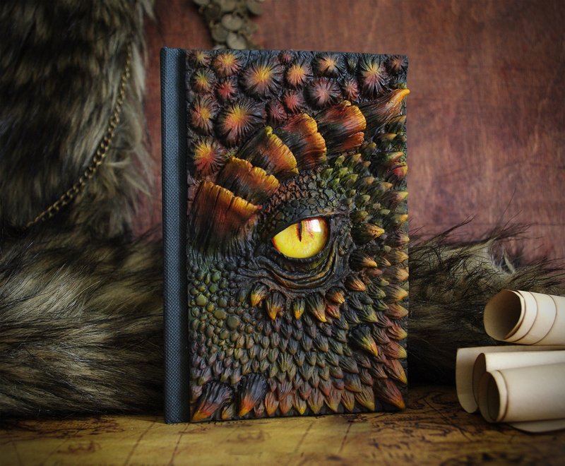 Red dragon notebook, A6 dragons eye journal. ドラゴンとノート . 龙记事本 ...