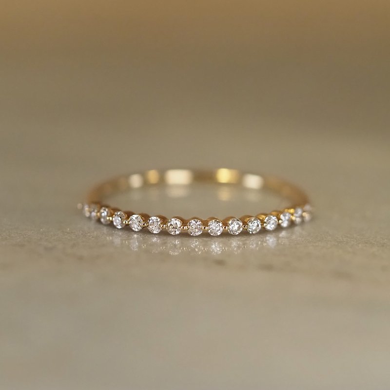 The Diamond Dot Ring | 鑽石圓點線戒 | 18K 玫瑰金 Kelimeraki Jewellery｜戒指人氣榜 - Pinkoi