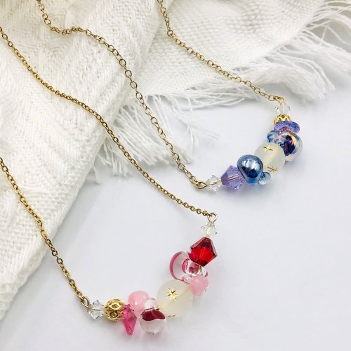 母親節禮【DIY材料包】水晶雨珠項鍊 | 多色可選(含教學影片) 手 - 設計館 EmilyQ.艾蜜莉Q輕時尚設計 金工/飾品 - Pinkoi