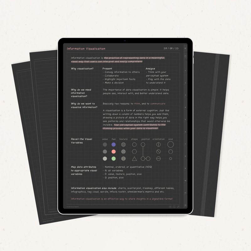 【數位】Dark Mode Digital Notebook for Goodnotes, Notability | 12 sections ...