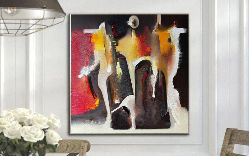 Abstract Colorful Paintings on Canvas Modern Minimalist Artwork Original Wall Ar TrendGallery｜壁貼 ...