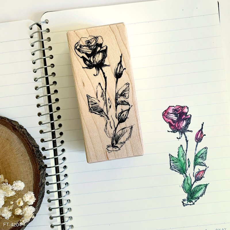 楓木印章-速寫玫瑰草圖 FT-4204 貝登堡K-KINGDOM｜印章/印台人氣榜 - Pinkoi