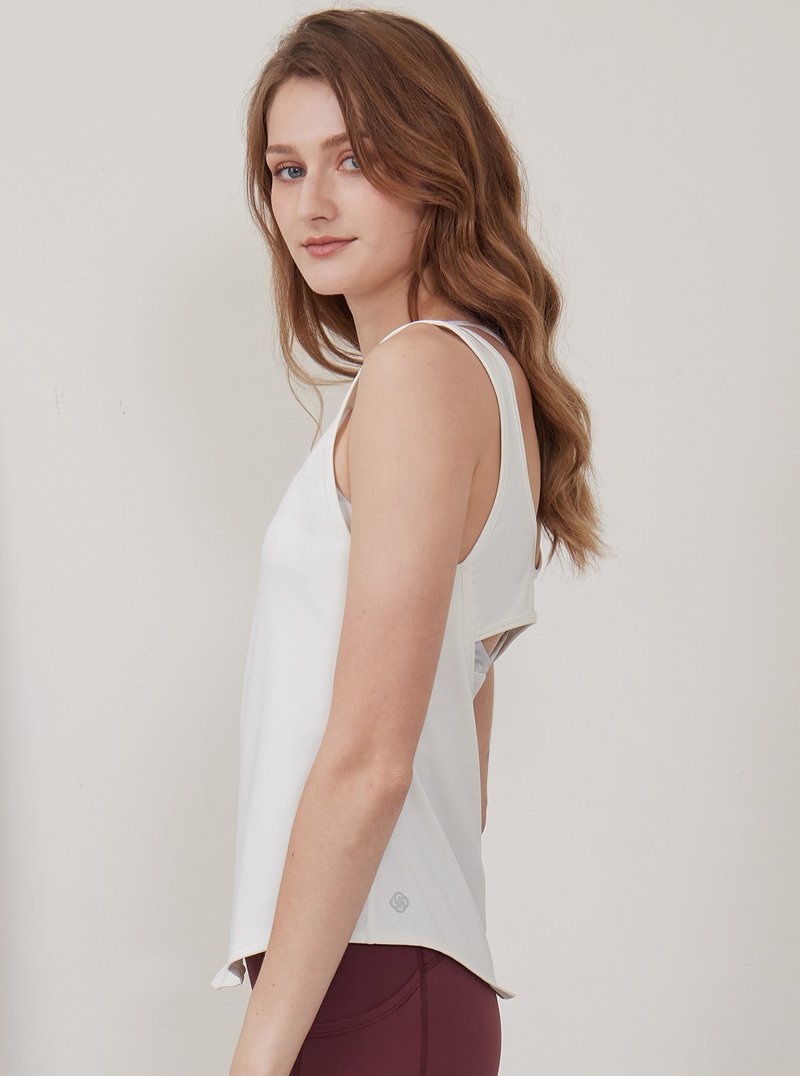 【S2N】BREAK FREE 彈性絲滑美背罩衫_White T261 - 設計館 S2N 瑜珈服/瑜珈褲 - Pinkoi