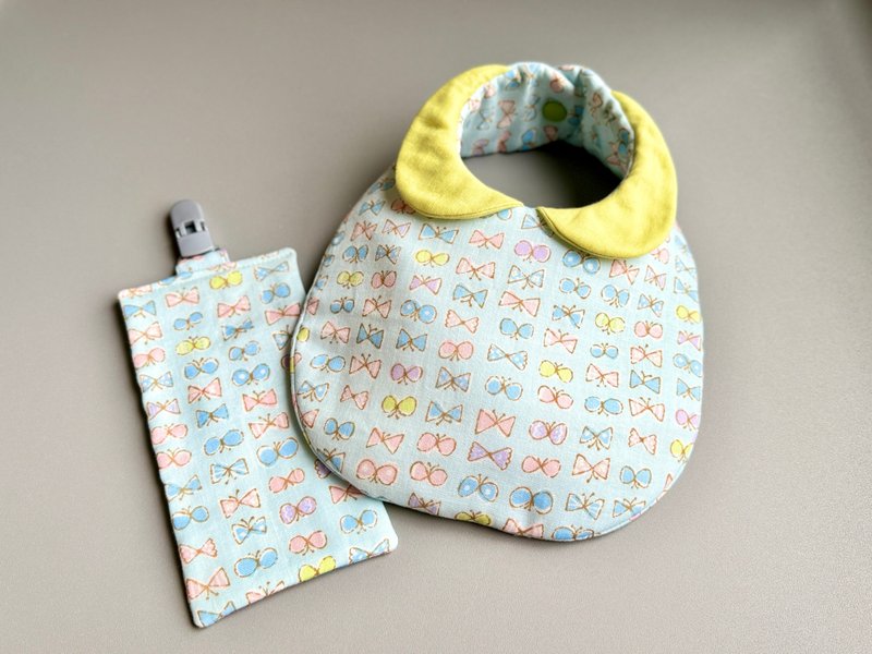 預購 】寶寶系列 - 小紳士圍兜- 粉藍蝴蝶 Hello Joyce Zukuri｜圍兜/口水巾人氣榜 - Pinkoi