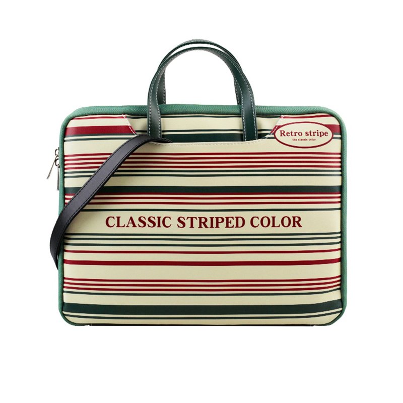 Retro striped laptop bag shoulder messenger bag computer bag commuter ...