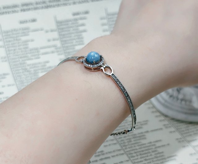 Natural Sapphire Bracelet 2.6 Carat Star Sapphire Exquisite Sterling Silver Bracelet Christmas Ornaments Shop purnima magic salon Bracelets Pinkoi
