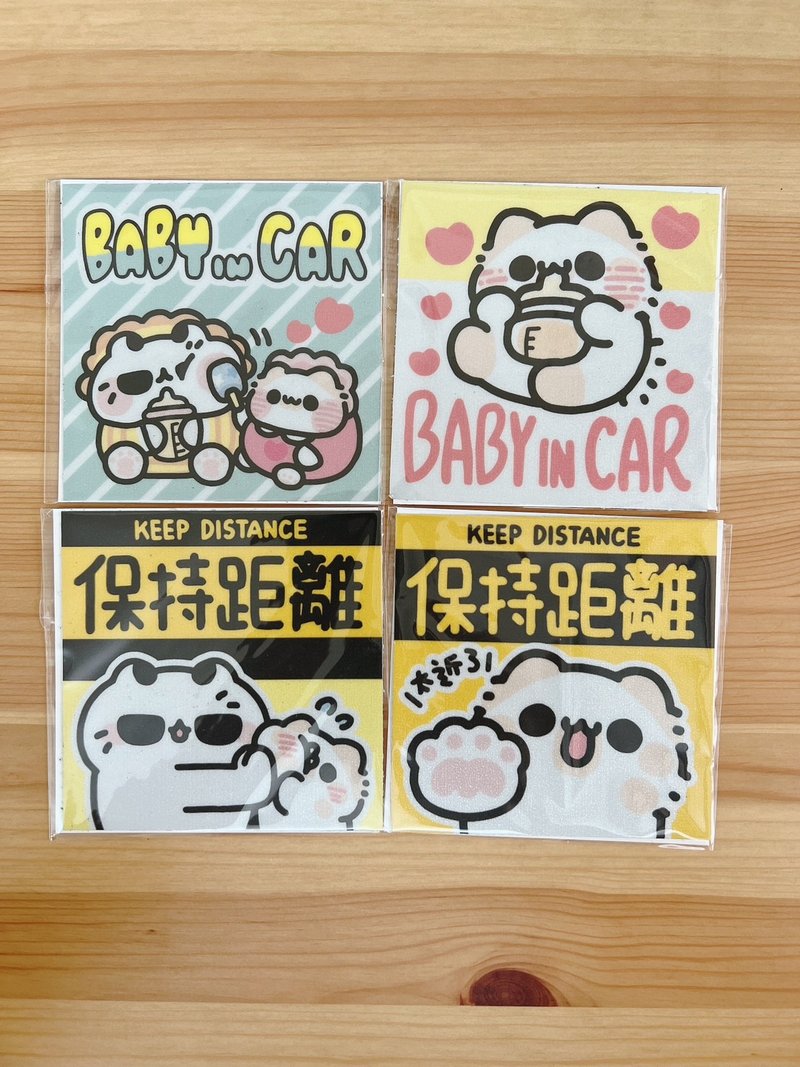 Bad Meow and Fur Meow - 正方形の反射防水カーステッカー (全 12 スタイル) - ショップ MYAOWLミャオ ...