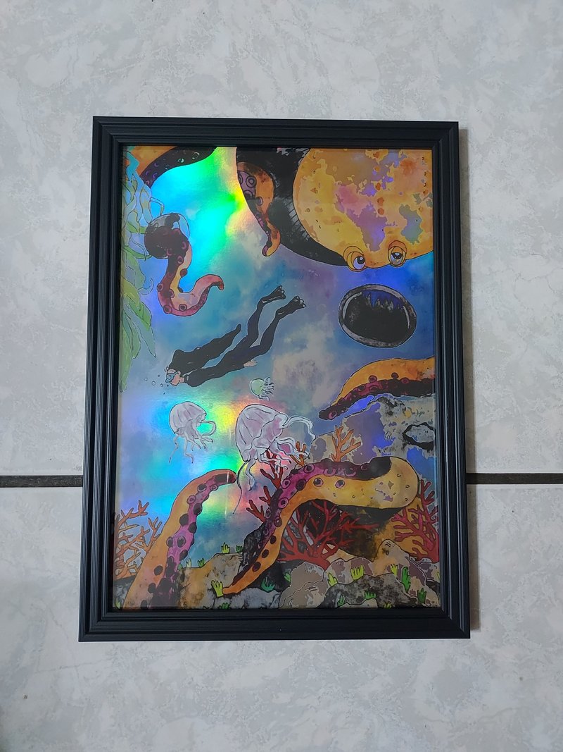 雷射海報 / A4 / 潛下海底 留忙工作室｜海報/掛畫/掛布人氣榜 - Pinkoi