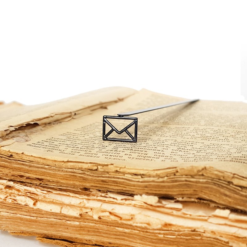 Black Metal Bookmark Envelope, Small Bookish Gift for Friend Let's Stay ...