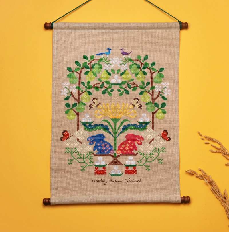 【玉兔添吉祥】臺灣味壁飾 十字繡材料套組 居家佈置 | XiuCrafts 繡Xiu Crafts｜編織/刺繡/羊毛氈/縫紉人氣榜 - Pinkoi