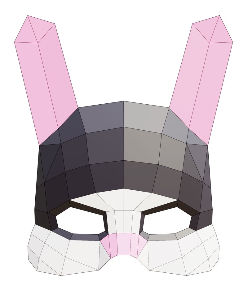 【Digital】DIY Paper Rabbit Mask Papercraft Printable PDF - Shop HOBBYMO ...
