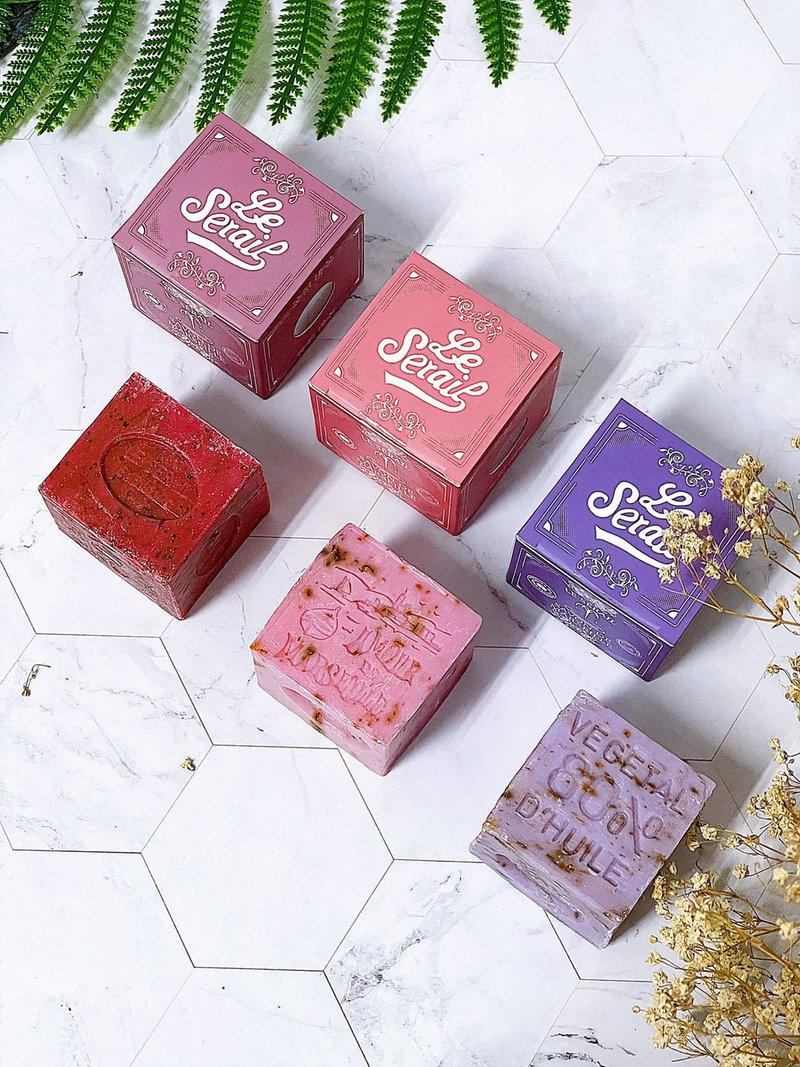 法國席哈爾Le Sérail 繽紛花粒馬賽皂禮盒150g 3入 樸·香氛 PÜRESENCE｜肥皂/手工皂人氣榜 - Pinkoi