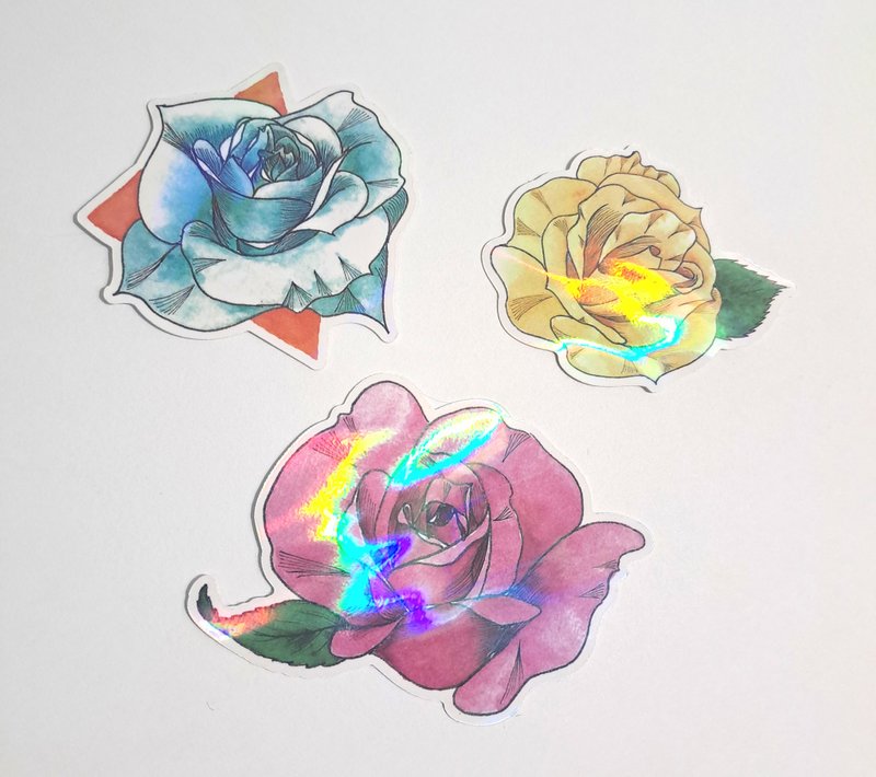 Aurora Laminated Rose Stickers - Shop ytcillustration Stickers - Pinkoi