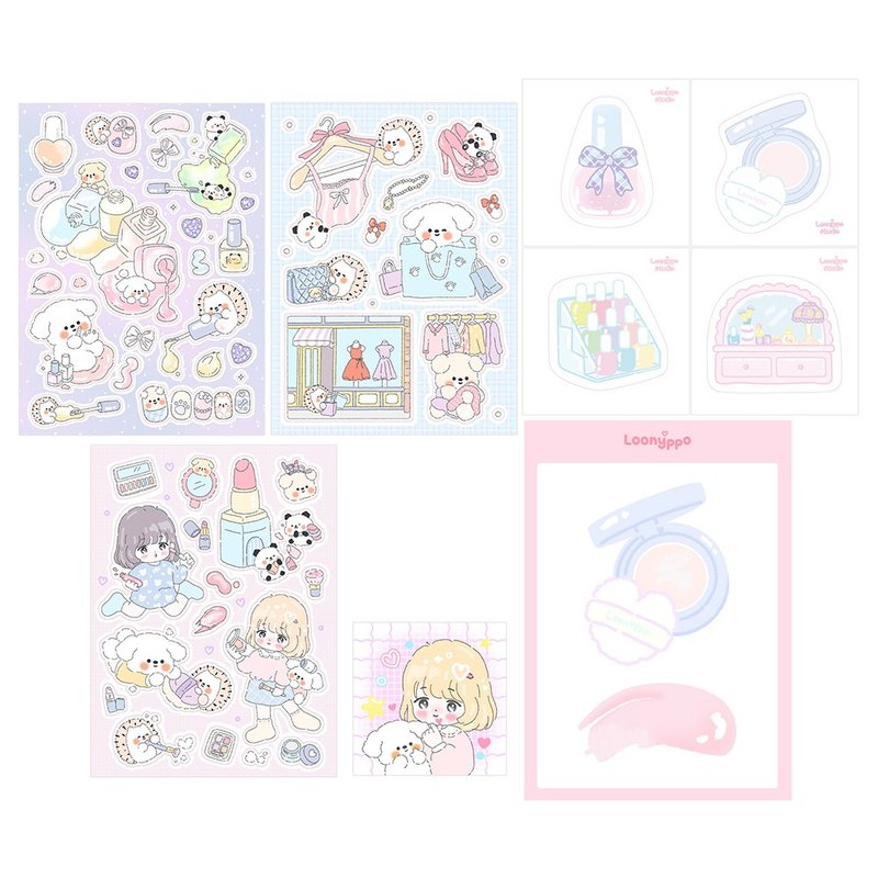 Beauty line sticker pack Loonyppo studio｜貼紙人氣榜 - Pinkoi