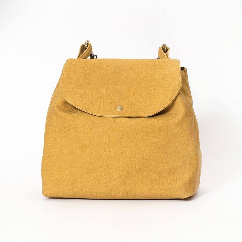 Hard Handmade Covered Side Backpack - Ginger - Shop KUKU-Fabric and ...