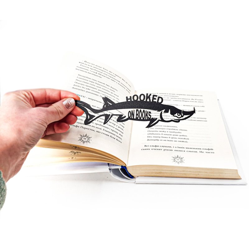Bookmark Hooked on Books | Small Bookish Gift for Avid Reader Design ...